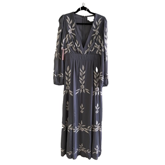 BHLDN | Dresses | New Bhldn Belize Embroidered Aline Longsleeve Vneck ...